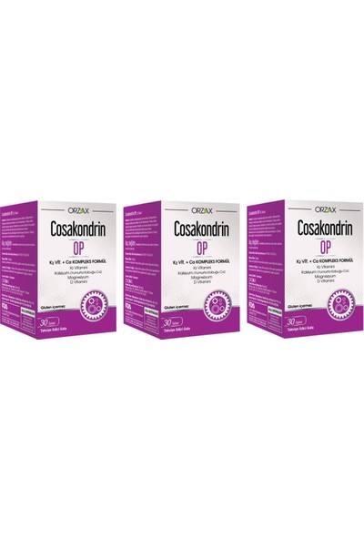 Orzax Cosakondrin Op 30 Tablet 3 Kutu Orzax Cosakondrin Op 30 Tablet 3 Kutu