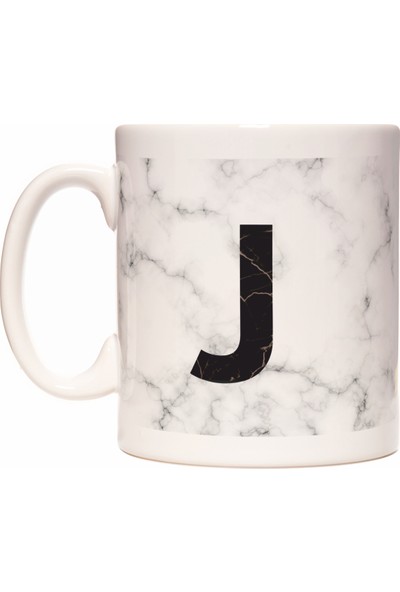 Rock'n Fox Baş Harf J Harfli Kişiye Özel Mermer Tasarımlı Kupa Bardak Rock'n Fox Baş Harf J Harfli Kişiye Özel Mermer Tasarımlı Kupa Bardak