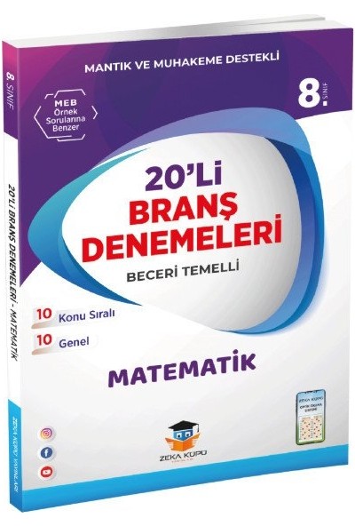 Zeka Küpü Yayınları 8.Sınıf LGS Matematik 20'li Branş Denemeleri Zeka Küpü Yayınları 8.Sınıf LGS Matematik 20'li Branş Denemeleri