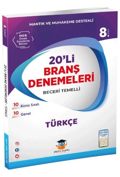Zeka Küpü Yayınları 8.Sınıf LGS Türkçe 20'li Branş Denemeleri Zeka Küpü Yayınları 8.Sınıf LGS Türkçe 20'li Branş Denemeleri