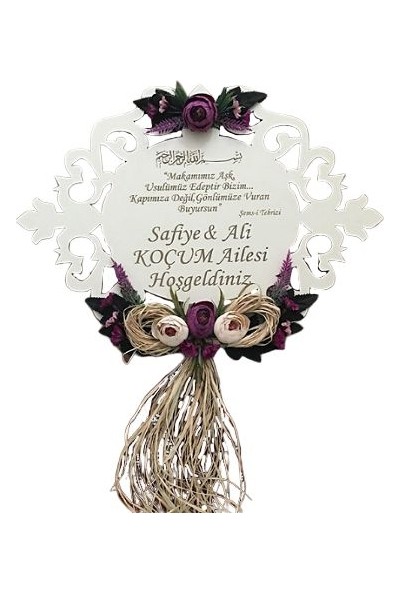 Dünya Hediye Çiçekli Ahşap İsimli Kapı Süsü 30 cm Dünya Hediye Çiçekli Ahşap İsimli Kapı Süsü 30 cm