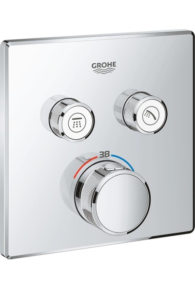 Grohe Grohtherm Smartcontrol Çift Yönlü Ankastre Termostatik Duş Bataryası - 29124000 Grohe Grohtherm Smartcontrol Çift Yönlü Ankastre Termostatik Duş Bataryası - 29124000