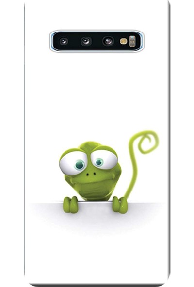 Kılıf Merkezi Samsung Galaxy S10 Plus Kılıf (SM-G975F) Baskılı Silikon Kertenkele STK:478