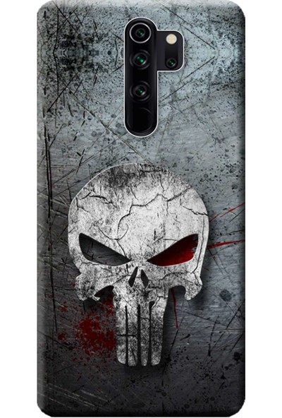 Kılıf Merkezi Xiaomi Redmi Note 8 Pro Kılıf Baskılı Silikon Gri Kuru Kafa STK:218