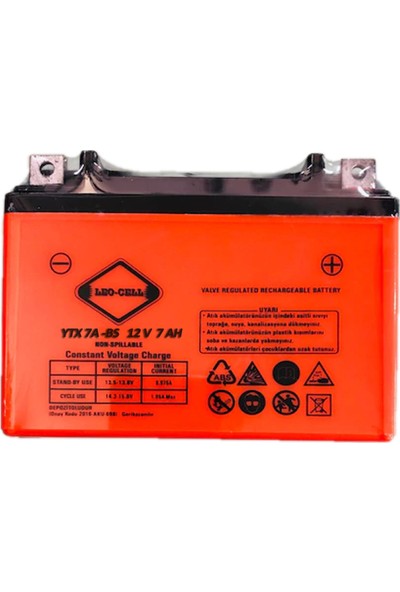 Leo Cell Yatık Motorsiklet Akü YTX7A-BS (12V7AH/10HR) Leo Cell Yatık Motorsiklet Akü YTX7A-BS (12V7AH/10HR)