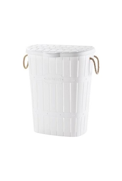 Violet Passion 1015 Bambu Halatlı Çamaşır Sepeti Beyaz Violet Passion 1015 Bambu Halatlı Çamaşır Sepeti Beyaz