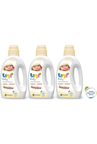 Uni Baby Çamaşır Deterjanı Sensitive 1500 ml 3'lü Uni Baby Çamaşır Deterjanı Sensitive 1500 ml 3'lü