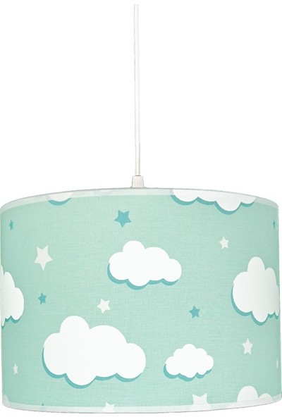 Şenay Aydınlatma Çocuk Odası Silindir Kumaş Avize-Yeşil Bulut Şenay Aydınlatma Çocuk Odası Silindir Kumaş Avize-Yeşil Bulut