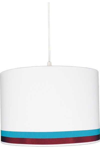 Şenay Aydınlatma Taraftar Silindir Avize Kumaş-Bordo Mavi