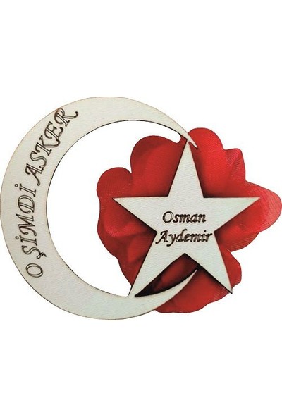 Dünya Hediye Ahşap Ay Yıldızlı Asker Hatırası Magnet 10'lu