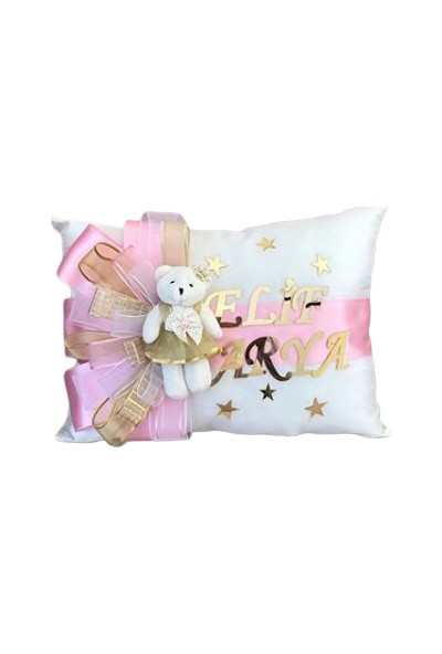 Dünya Hediye Bebek Takı Yastığı 42 x 32 cm - Krem Rengi