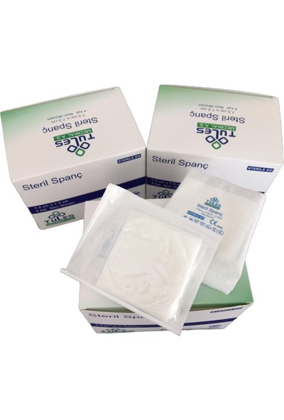 Tules Steril Spanç Non-Woven Kumaş Emici Kompres 7,5 x 7,5cm 100 Adet Tules Steril Spanç Non-Woven Kumaş Emici Kompres 7,5 x 7,5cm 100 Adet