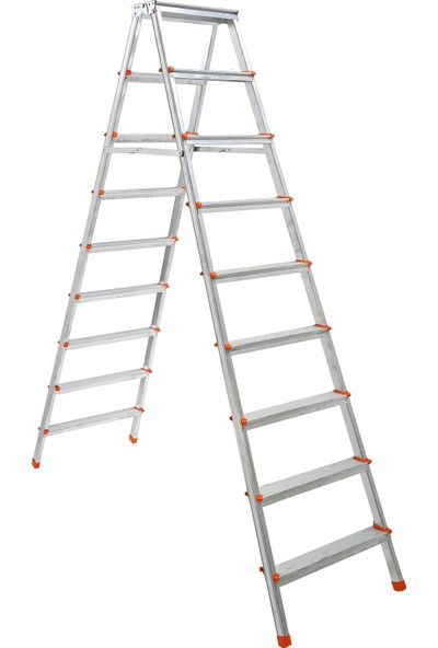 Elbe 9+9 Çift Çıkışlı Alüminyum Merdiven