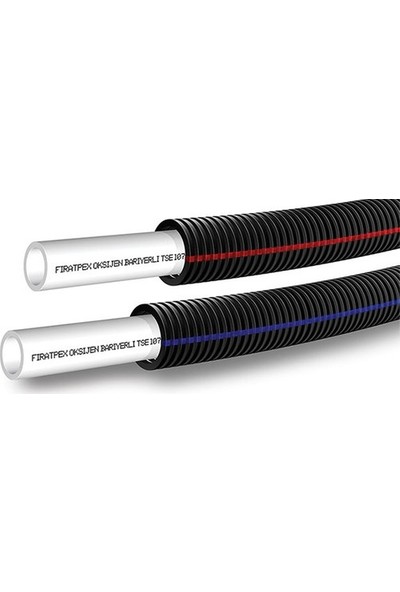 Fırat Plastik Pe-Rt Spiral Kılıflı Oksijen Bariyersiz Mavi Boru 100 M
