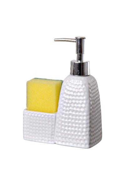 Porselen Sıvı Sabunluk Süngerli Noktalı Model