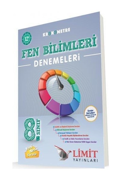 Limit Yayınları 8. Sınıf Fen Bilimleri Kronometre 12'li Denemeleri Limit Yayınları 8. Sınıf Fen Bilimleri Kronometre 12'li Denemeleri