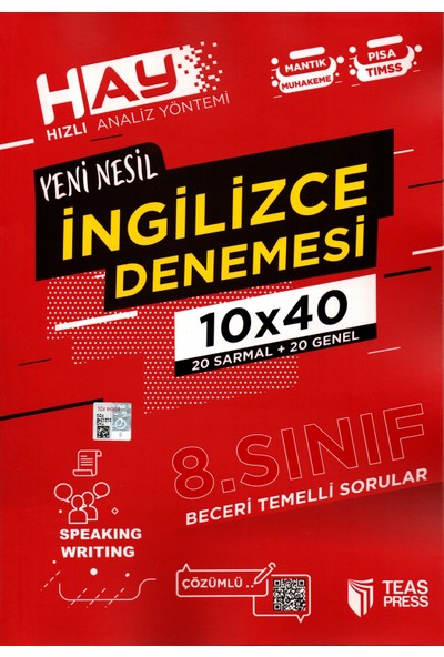 Teas Press 8. Sınıf İngilizce Denemesi 40 Adet