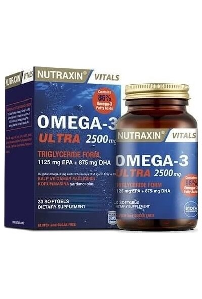 Nutraxin Ultra Omega 3 Balık Yağı 2500 Mg 30 Softgel Nutraxin Ultra Omega 3 Balık Yağı 2500 Mg 30 Softgel
