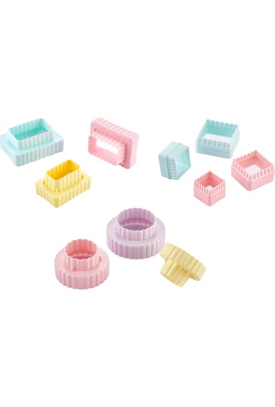 Sunplast Geometri Desenli 10 Adet Çift Taraflı Kurabiye Kalıbı, Kare, Dikdörtgen ve Daire Sunplast Geometri Desenli 10 Adet Çift Taraflı Kurabiye Kalıbı, Kare, Dikdörtgen ve Daire
