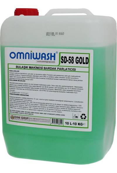 Omniwash Bulaşık Makinesi Bardak Parlatıcısı 10 Lt Sd-58 Gold