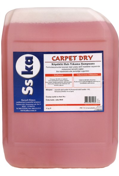 Sska Elde Halı Yıkama Şampuanı - Çok Köpüren 5 kg Sska Elde Halı Yıkama Şampuanı - Çok Köpüren 5 kg
