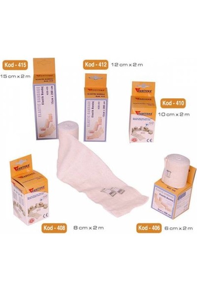 Vari̇teks Elastik Bandaj 10 cm x 2 M El Sargı Bandaj Kol Bandaj Variteks 410 Tek Ebat