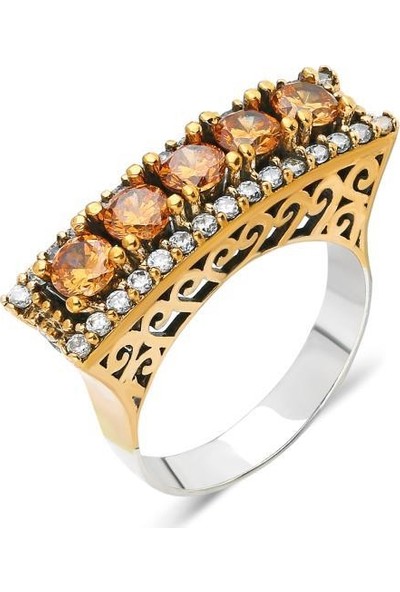 Aykat YZK-292 Strin Taşlı Yüzük Otantik Gümüş Kadın Yüzüğü