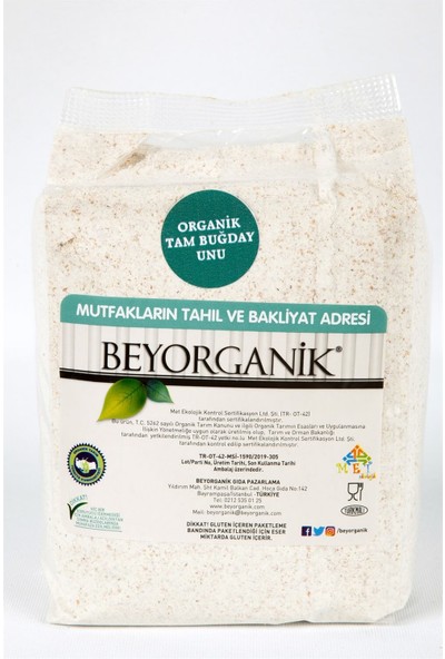 Beyorganik Organik Tam Buğday Unu 870 gr