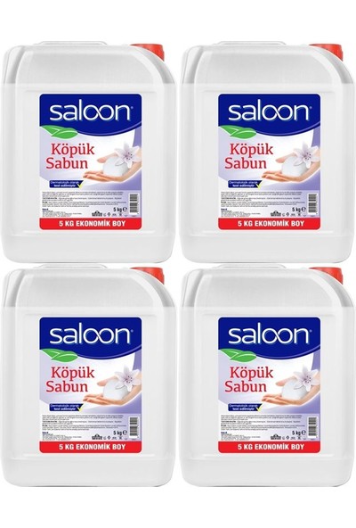 Saloon Köpük Sabun Şeffaf Floral 5 lt 4'lü