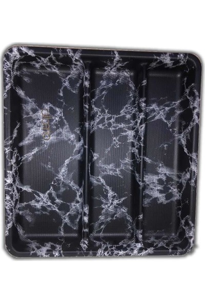 Alberlo 3 Bölmeli Kepçelik Mermer Görünümlü