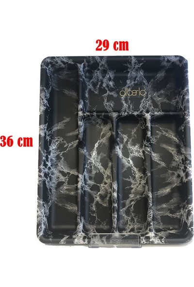 Alberlo 5 Bölmeli Kaşıklık Mermer Görünümlü