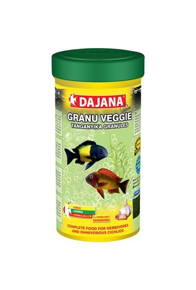 Dajana Granu Veggie Garlic Sarımsaklı Cichlid Yemi 250 Ml 125 Gr Dajana Granu Veggie Garlic Sarımsaklı Cichlid Yemi 250 Ml 125 Gr