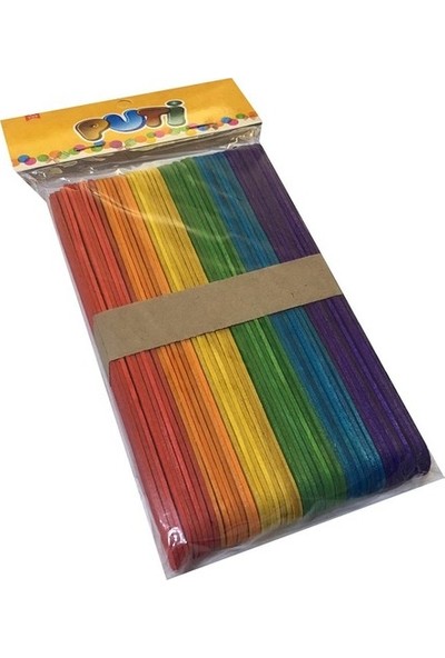 Puti Renkli Geniş Dil Çubuğu 4 Paket 200'lü