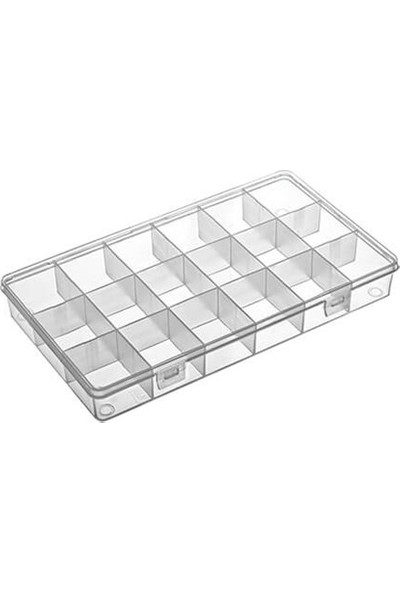 Hipaş Plastik - 18 Bölmeli Kapaklı Organizer Kutu 606 - 5 Adet Hipaş Plastik - 18 Bölmeli Kapaklı Organizer Kutu 606 - 5 Adet