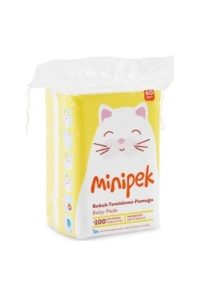 Bebek Temizleme Pamuğu Minipek 60'lı 3 Paket Bebek Temizleme Pamuğu Minipek 60'lı 3 Paket