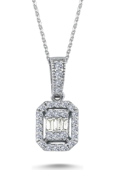 Craft Pırlanta 0.19 Karat Baget Pırlanta Kolye