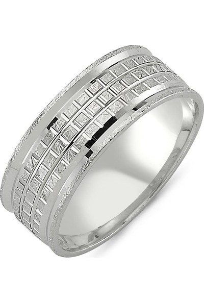 Takı Dükkanı Modern Taşsız Gümüş Alyans Söz Nişan Yüzüğü wr70-1