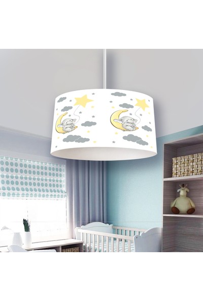 Bebişim Halı Yıldızlı Fil Desenli Sarkıt Avize Bebişim Halı Yıldızlı Fil Desenli Sarkıt Avize