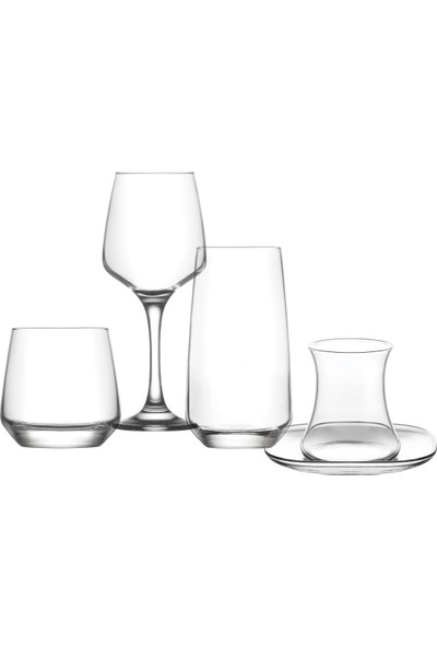 Lav Lal Çeyiz Seti 30 Parça Bardak Takımı Bardak Seti