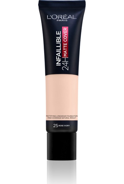 L'Oréal Paris Infaillible 24H Matte Cover Yüksek Kapatıcı Fondöten - 25 Rose Ivory L'Oréal Paris Infaillible 24H Matte Cover Yüksek Kapatıcı Fondöten - 25 Rose Ivory