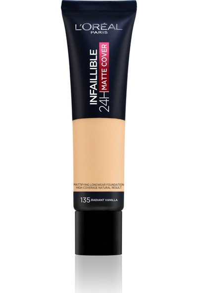 L'Oréal Paris Infaillible 24H Matte Cover Yüksek Kapatıcı Fondöten - 135 Radiant Vanilla L'Oréal Paris Infaillible 24H Matte Cover Yüksek Kapatıcı Fondöten - 135 Radiant Vanilla