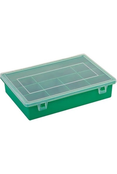 Hipaş Plastik - 10 Bölmeli Kapaklı Organizer Kutu - 610 (5 Adet ) Hipaş Plastik - 10 Bölmeli Kapaklı Organizer Kutu - 610 (5 Adet )