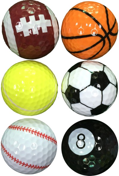 MiniGolf35 Spor Temalı Golf Topu - 6 Adet