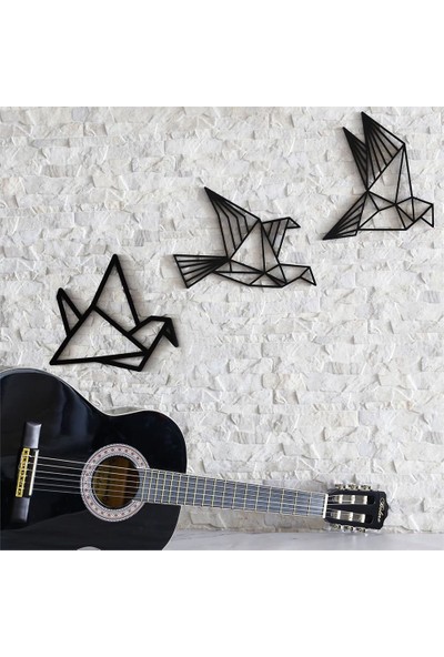 Cajuart Dekoratif Origami Tarzı Modern Üçlü Ahşap Kuş Duvar Süsü Ahşap Tablo Cajuart Dekoratif Origami Tarzı Modern Üçlü Ahşap Kuş Duvar Süsü Ahşap Tablo
