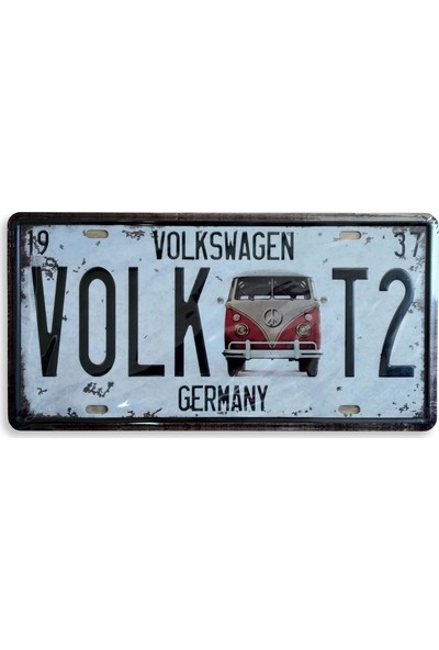 CajuArt Germany Volkwagen Minibüs Temalı Kabartma Metal Plaka 15X30 cm