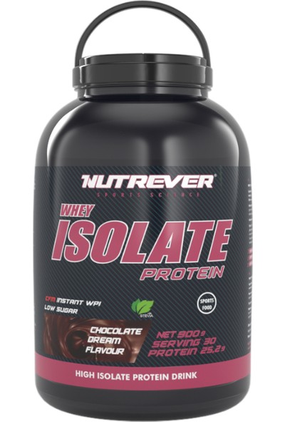 Nutrever Whey Protein Isolate 900 Gram Çikolata Nutrever Whey Protein Isolate 900 Gram Çikolata