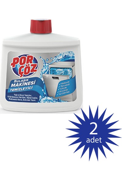 Porçöz Bulaşık Makinesi Temizleyici 250 ml 2'li Paket Porçöz Bulaşık Makinesi Temizleyici 250 ml 2'li Paket