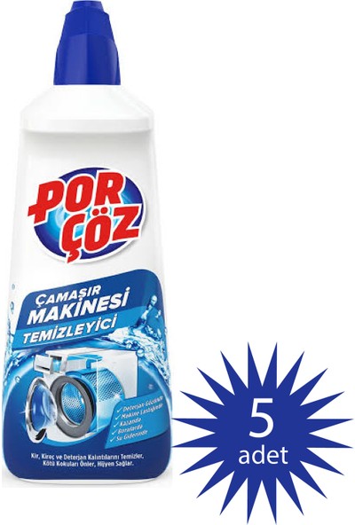 Porçöz Çamaşır Makinesi Temizleyici 400 ml 5'li Paket Porçöz Çamaşır Makinesi Temizleyici 400 ml 5'li Paket