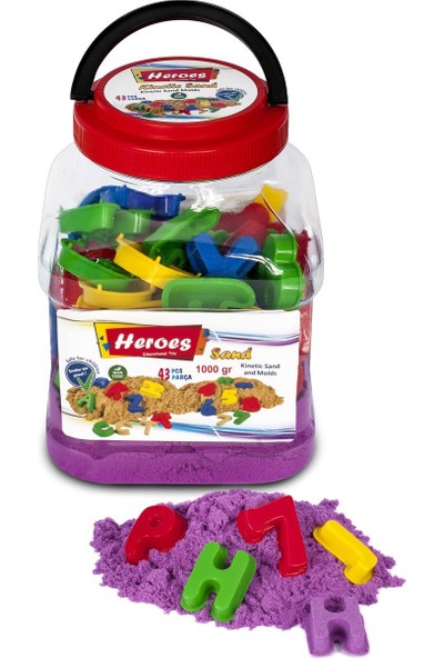 Heroes Heroes, Pet Kutulu Harf ve Rakamlar+Kinetik Kum (1000GR.) KUM-024 Heroes Heroes, Pet Kutulu Harf ve Rakamlar+Kinetik Kum (1000GR.) KUM-024