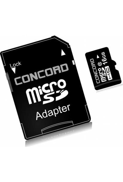 Concord 16GB Hafıza Kartı Micro SD Class 10 adaptörlü C-M16 Concord 16GB Hafıza Kartı Micro SD Class 10 adaptörlü C-M16